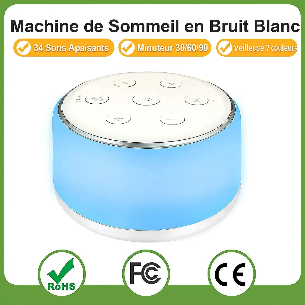 Machine à Bruit Blanc Bébé | Veilleuse Sommeil | Bébé Ange